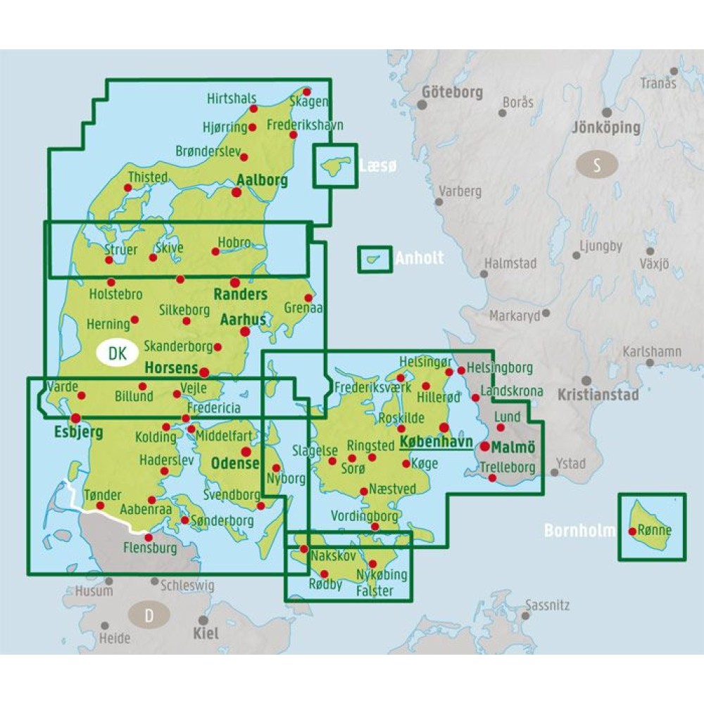 Köp Danmark Norra och Södra FB med snabb leverans - Kartbutiken.se
