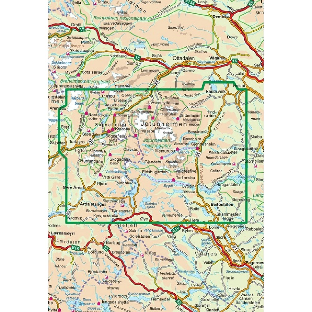 Köp Jotunheimen Turkart med snabb leverans - Kartbutiken.se