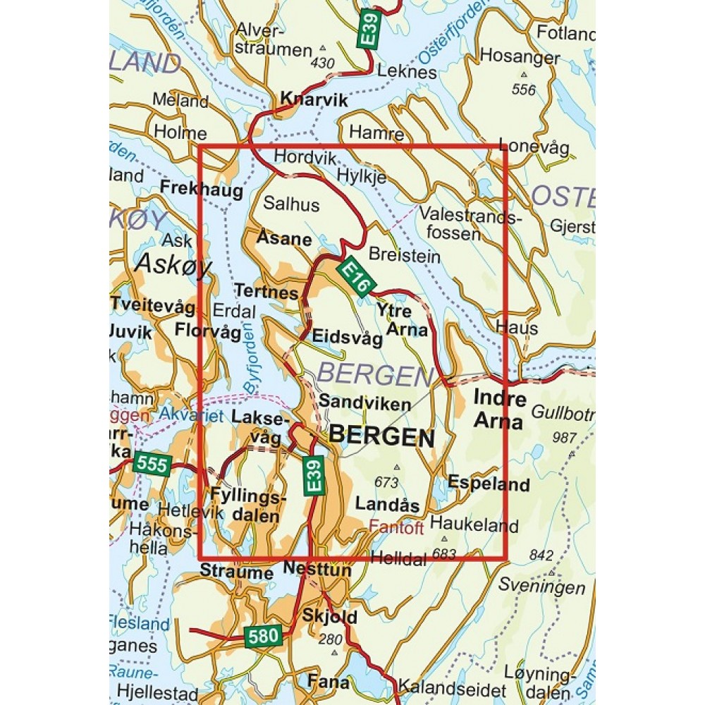 Köp Bergen - 7 fjellsturen Turkart med snabb leverans - Kartbutiken.se