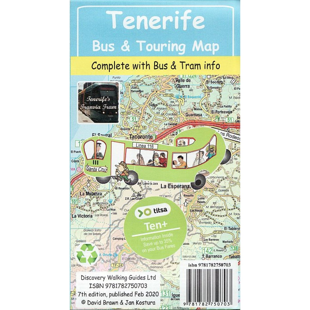 Köp Tenerife Bus & Touring map med snabb leverans - Kartbutiken.se