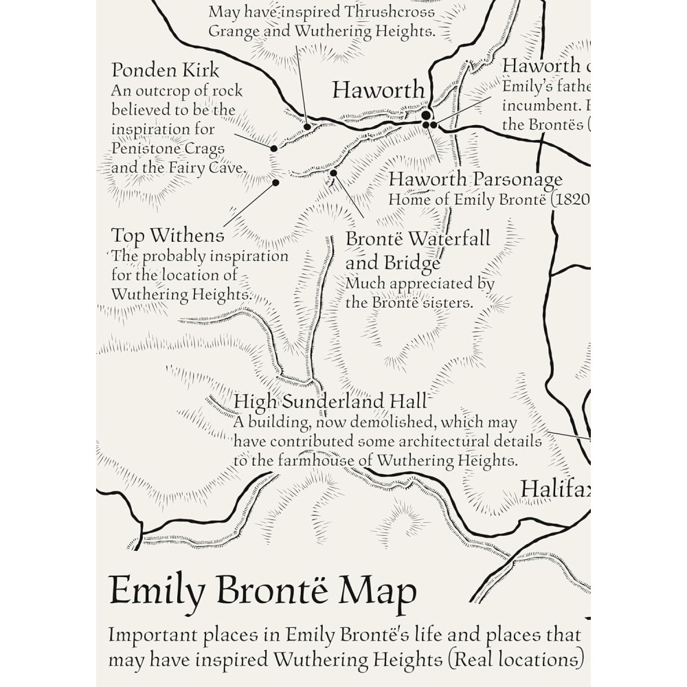 Köp Wuthering Heights Map Emily Brontë - Literary Map med snabb ...