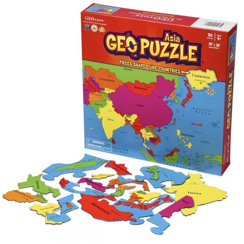 Köp Geo Puzzle Asia med snabb leverans - Kartbutiken.se