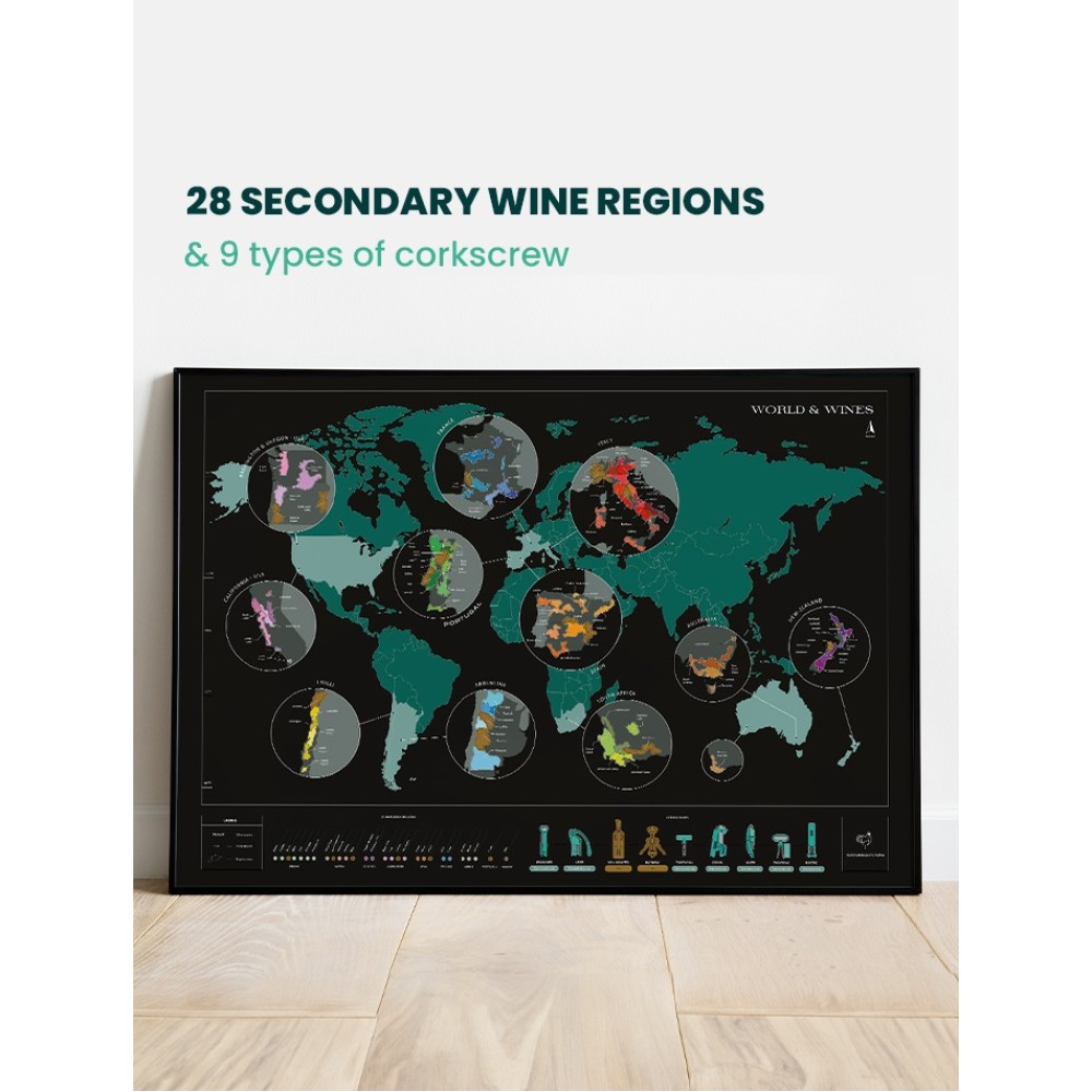 Köp Scratch off Wine map World med snabb leverans - Kartbutiken.se