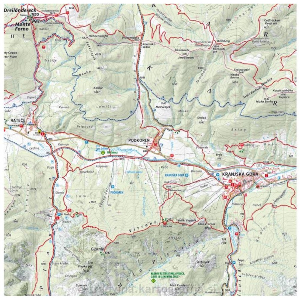 Köp Kranjska Gora Hiking Map med snabb leverans - Kartbutiken.se