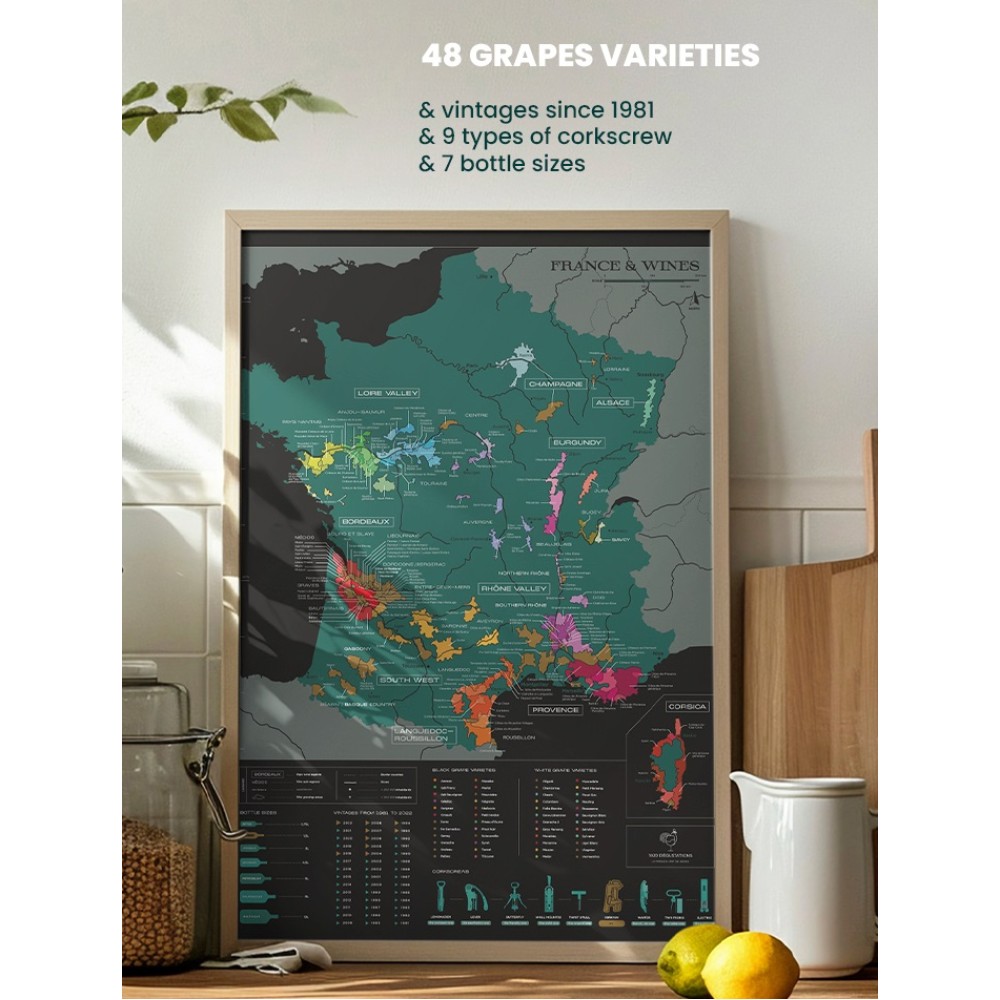 Köp Scratch off Wine map France med snabb leverans - Kartbutiken.se