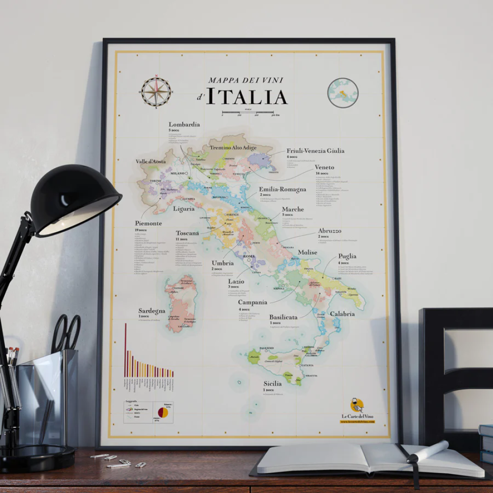 Köp Italy wine map med snabb leverans - Kartbutiken.se