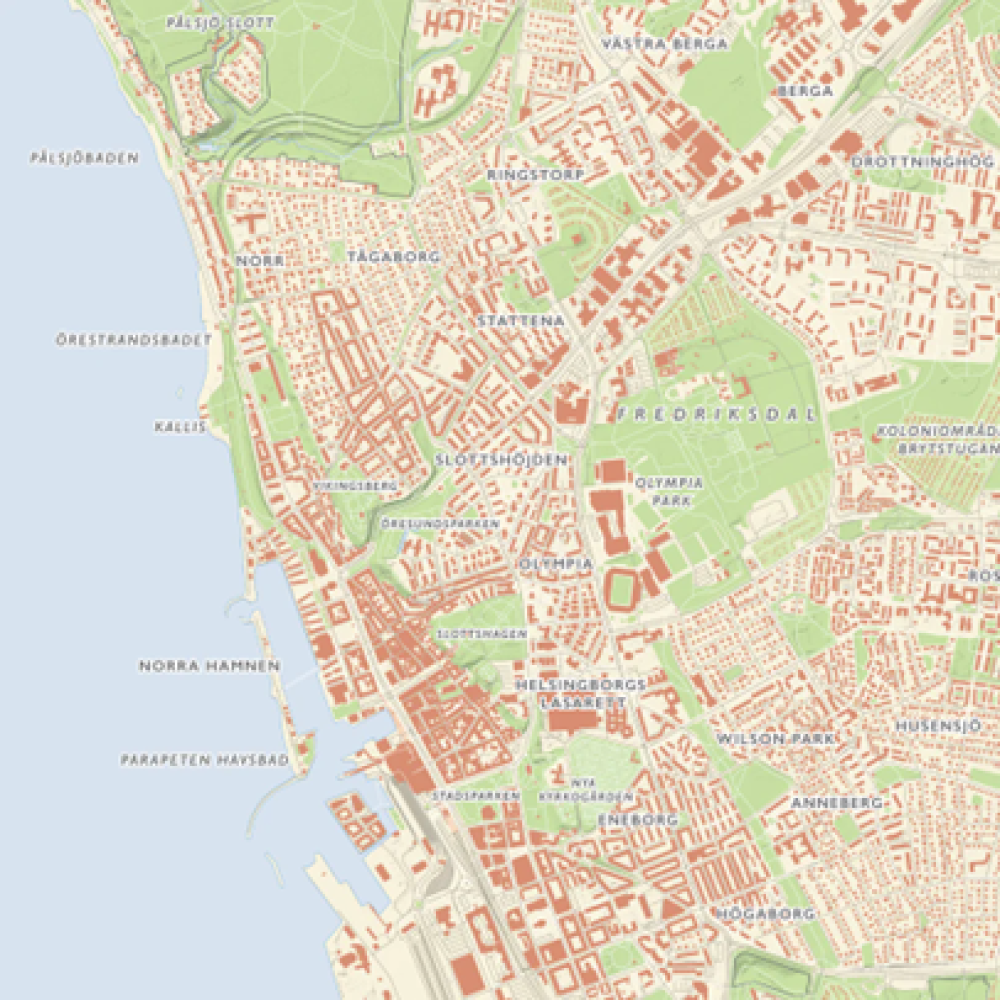 Köp Stadskarta Helsingborg 50x70cm Dapa Maps med snabb leverans ...