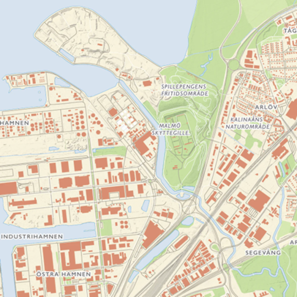 Köp Stadskarta Malmö 70x50cm Dapa Maps med snabb leverans - Kartbutiken.se