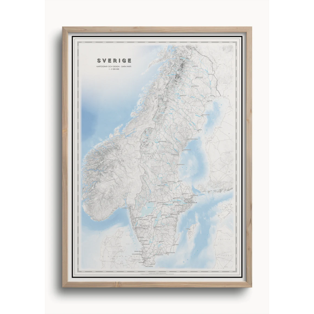 Köp Sverigekarta 50x70cm Dapa Maps med snabb leverans - Kartbutiken.se