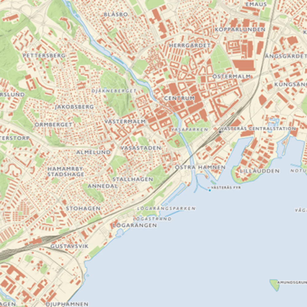 Köp Stadskarta Västerås 70x50cm Dapa Maps med snabb leverans ...