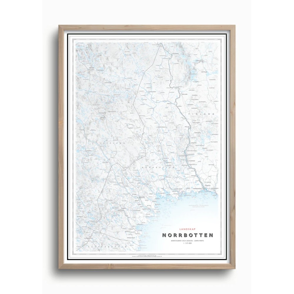 Köp Landskapskarta Norrbotten 50x70cm Dapa Maps med snabb leverans ...