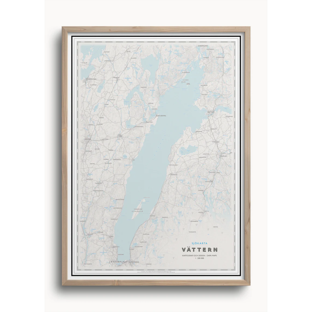 Köp Sjökarta Vättern 50x70cm Dapa Maps med snabb leverans - Kartbutiken.se