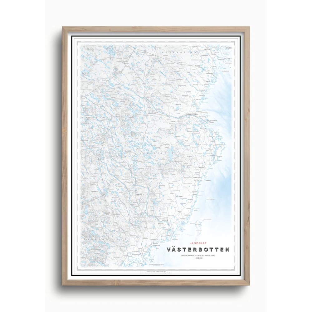 Köp Landskapskarta Västerbotten 50x70cm Dapa Maps med snabb leverans ...