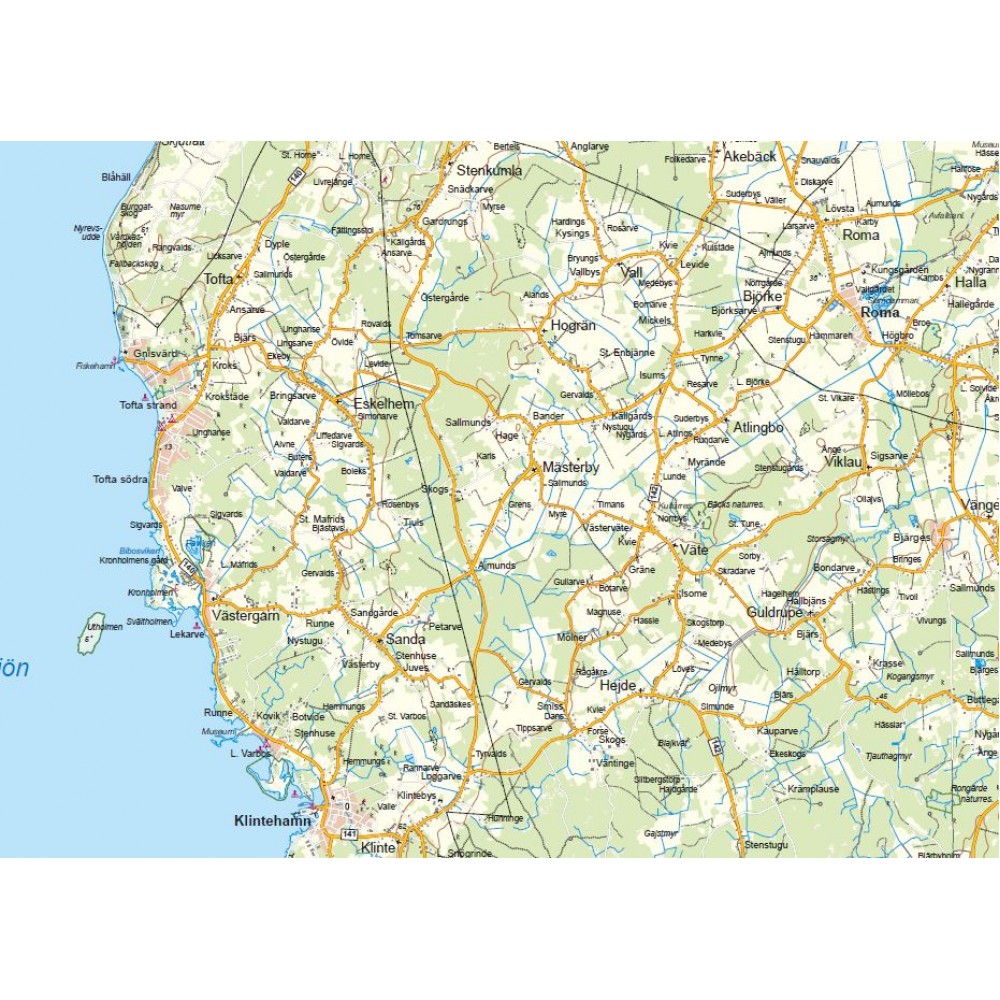 Köp Gotland väggkarta 70x100cm med snabb leverans - Kartbutiken.se