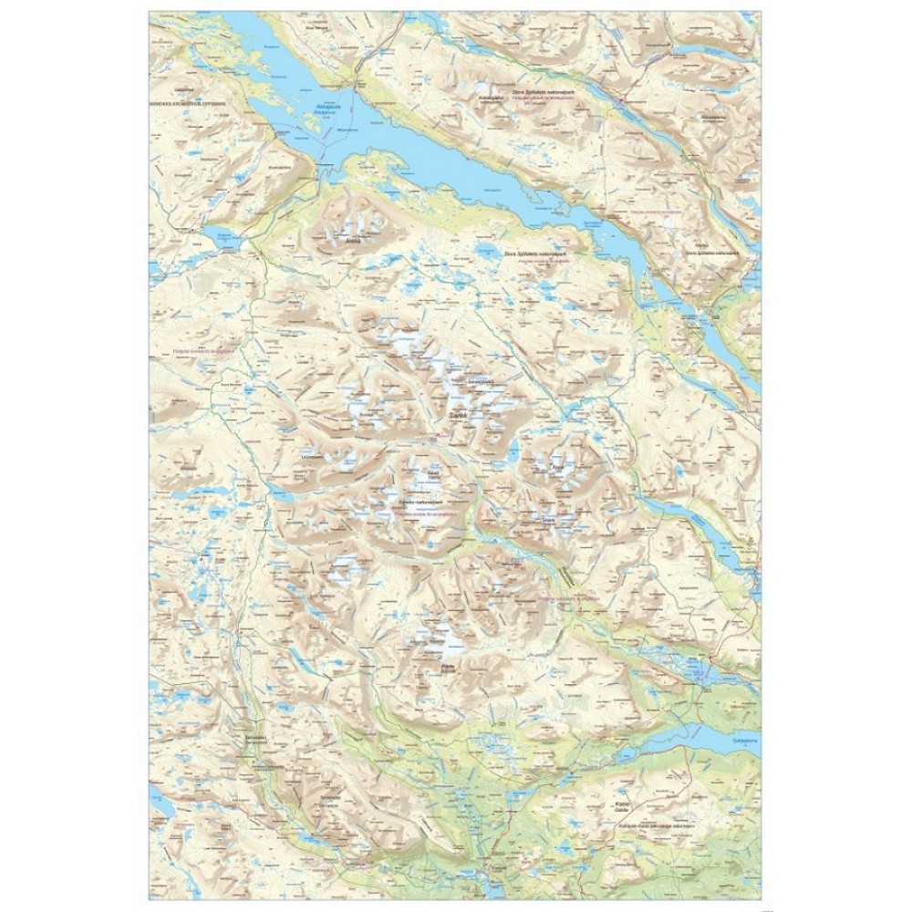 Köp Sarek Stora Sjöfallet väggkarta 70x100cm med snabb leverans ...