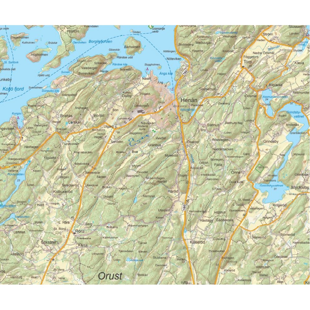 Köp Orust och Tjörn väggkarta 70x100cm med snabb leverans - Kartbutiken.se